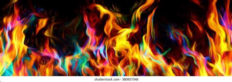 Rainbow Fire Flames Abstract Rainbow Fire Background Royalty Free