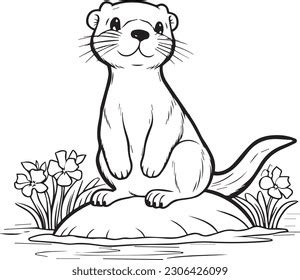 Otter Clipart Black And White