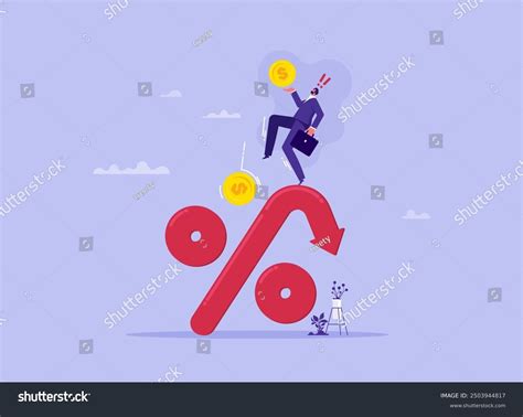 Profit Fall Economic Recession Concept Inflation Stock Vector Royalty