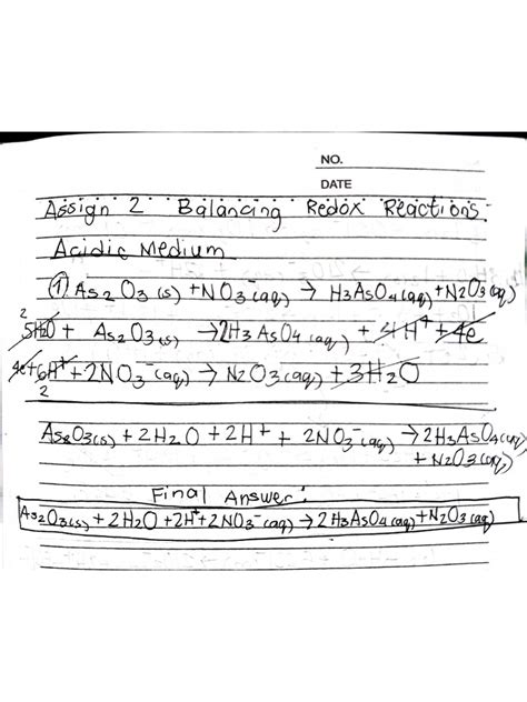 Balancing Redox Reaction Problem Pdf