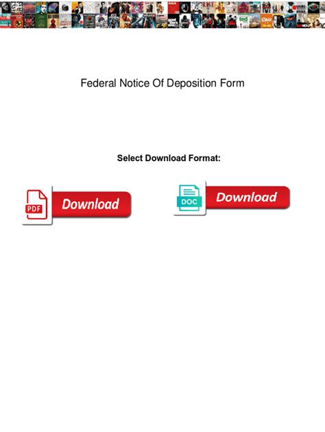 Fillable Online Federal Notice Of Deposition Form Federal Notice Of