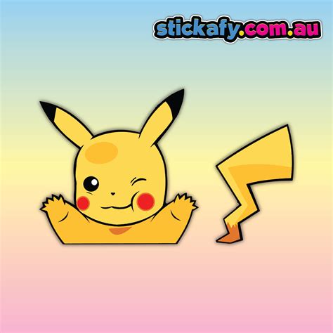 Pikachu Squished Sticker Waterproof Vinyl Sticker Aussie Funny Meme Bogan Australia 4x4 4wd