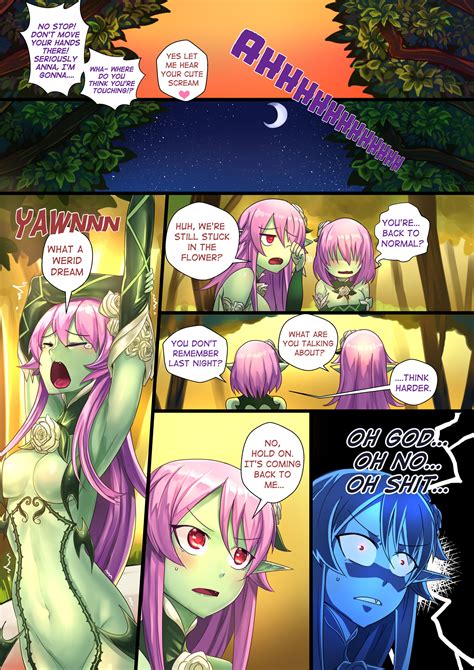 Rule 34 2girls Blush Comic Page Female Fused Fusion Green Skin Ibenz009 Liliraune Monster