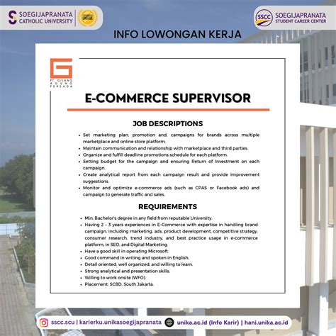Loker Oktober 2024 Pt Gap Ecommerce Spv Scu