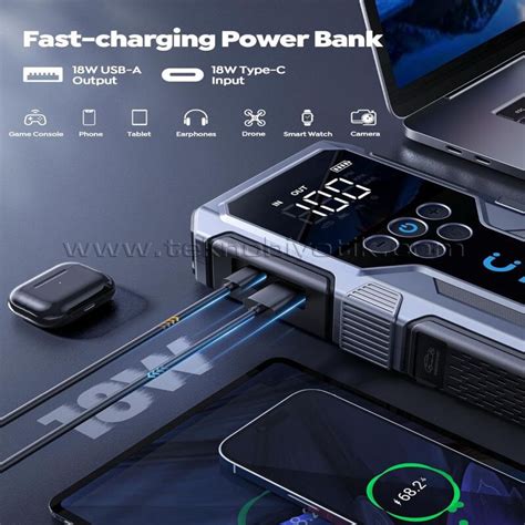 Utrai Jstar Js9 55wh 15000mah 1500a 4 In 1 Jump Starter Hava Kompresörlü Taşınabilir Akü Takviye