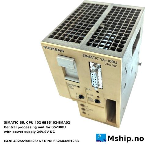 Siemens Simatic S5 Plc Cpu 102 6es5102 8ma02