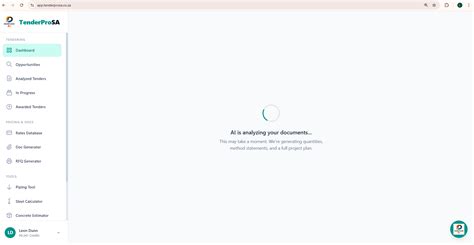Tenderpro Sa Ai Tender Analysis And Bid Automation
