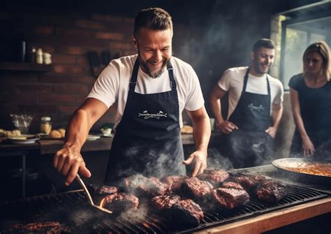 Premium Ai Image A Professional Chef Demonstrating Barbecue