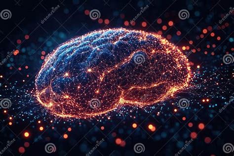 Digital Illustration Shows Complex Neural Network Model Brain