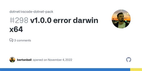 V100 Error Darwin X64 · Issue 298 · Dotnetvscode Dotnet Pack · Github