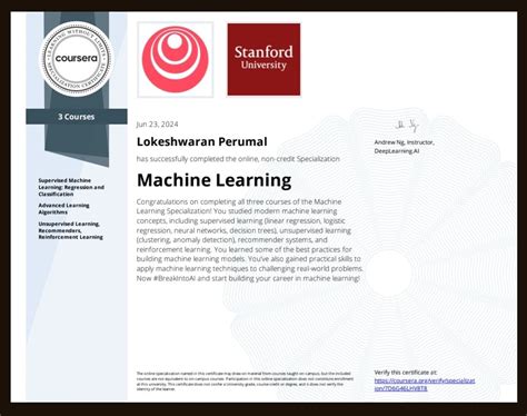 Lokeshwaran Perumal On Linkedin Learning Machinelearning Stanford
