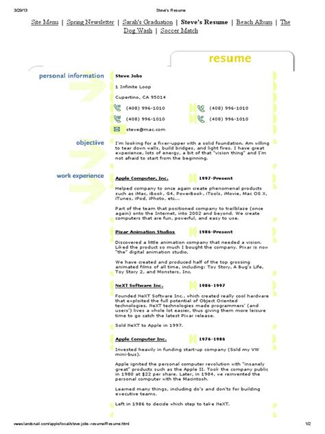 Steve Jobs Career Highlights Pdf