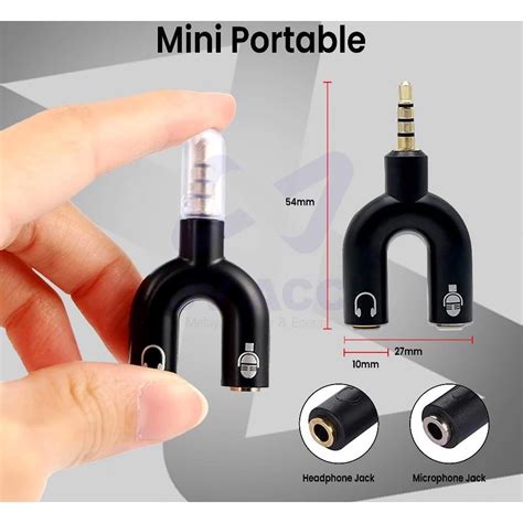 Jual Splitter Audio Jack Splitter Jack 35 To Dual Female U Shape 2in1