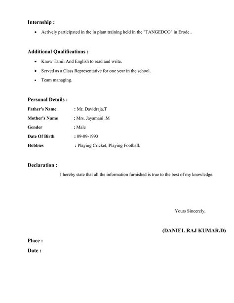 Daniel Raj Kumar Resume Pdf
