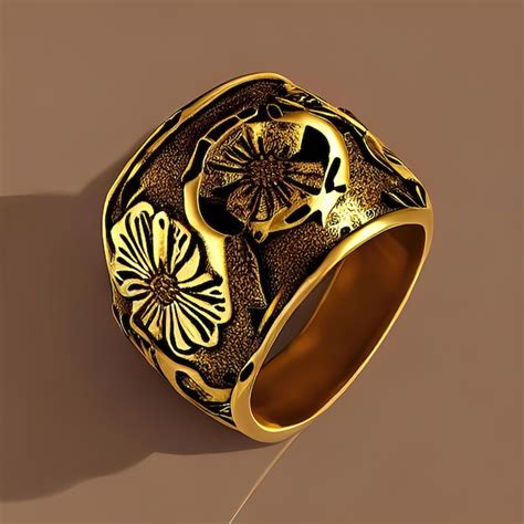 Premium Photo Oxidized Antique Ring With Gems Render