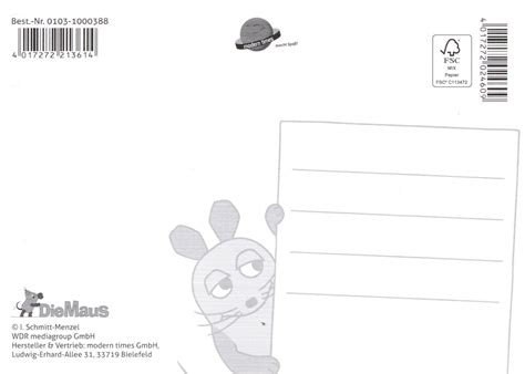 Postkarte Sendung Mit Der Maus Starschnitt Tanzende Maus I