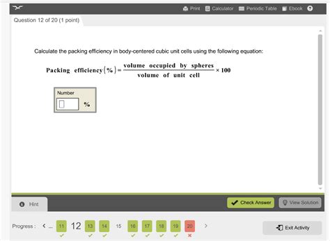 Solved Calculate The Packing Efficiency In Body Centered