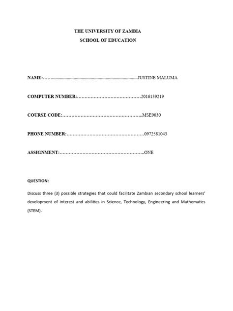 Mse 3030 Level 1 Assignment Pdf Learning Teachers