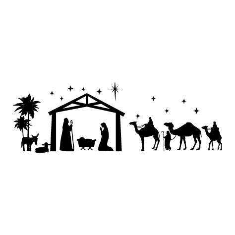 Nativity Scene Silhouette Art At Marcelene Grant Blog