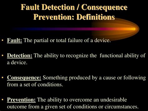 Ppt Fault Detection And Consequence Prevention In Real Time A View From