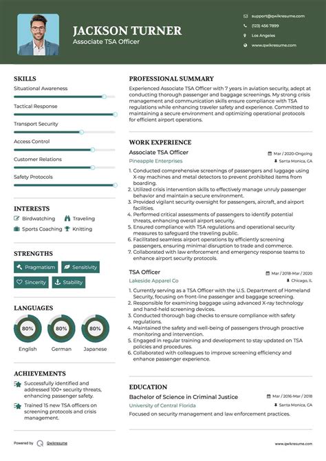 10 Tsa Officer Resume Samples And Templates For 2026