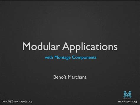 Pdf Modular Applications With Montage Components Dokumentips