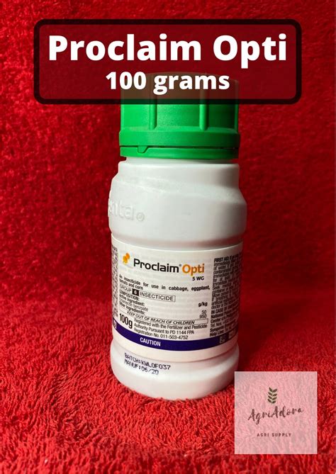 Proclaim Opti 5 Wg Insecticide 100 Grams Syngenta Lazada Ph