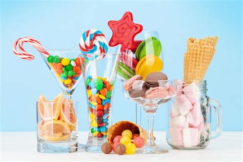 Premium Photo Various Sweets In Cocktail Glasses