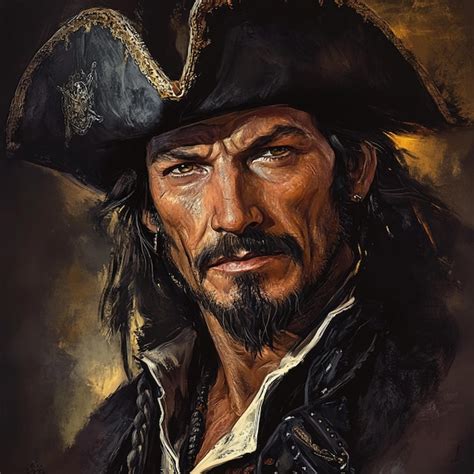 A Stylized Portrait Of The Infamous Pirate Charles Vane In His Prime Premium Ai Generated Image