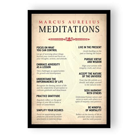 Marcus Aurelius Meditations Poster Marcus Aurelius Print Stoic Wall Art Inspirational Quotes