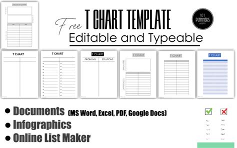 T Chart Template Online Or Editable And Printable T Chart Template Online Or Editable And Printable