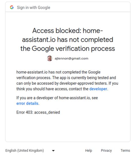 Problem With Google Nest Integration Access Denied Third Party Integrations Home Assistant