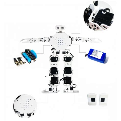 17dof Humanoid Robot Educational Programming Robot Blue Assembled Cellphone App Bluetooth