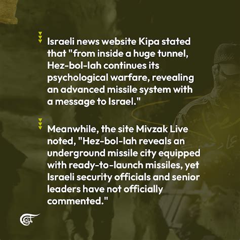 Hezbollahs Imad 4 Underground Missile Facility Forces Israel Into Shock Mode Al Mayadeen