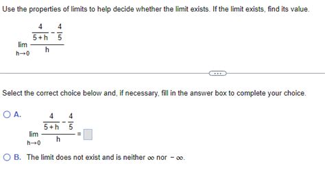 Solved Use The Properties Of Limits To Help Decide Whether