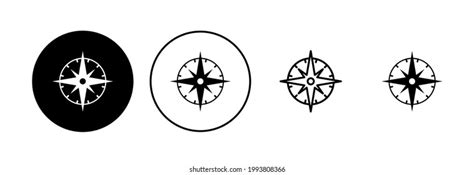 Compass Icon Set Arrow Compass Icon Stock Vector Royalty Free