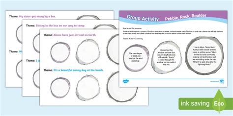 Pebble Rock Boulder Writing Activity Primary English