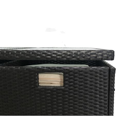 Maocao Hoom 11 Piece Black Rattan Patio Dining Set Steel Rectangle