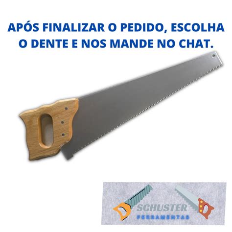 Serrote Artesanal Profissional Grande 65cm Para Madeira Ponta Mais Fina Cabo De Madeira Lâmina