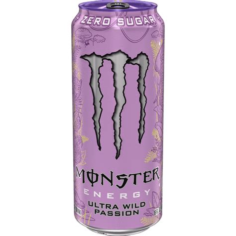Monster Energy Ultra Wild Passion Zero Sugar Energy Drink 16 Fl Oz