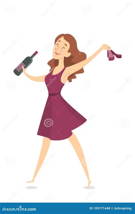 Isolated Drunk Woman Stock Vector Illustration Of Cool 109771448