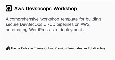 Aws Devsecops Workshop Secure Devsecops Cicd Automate Wordpress