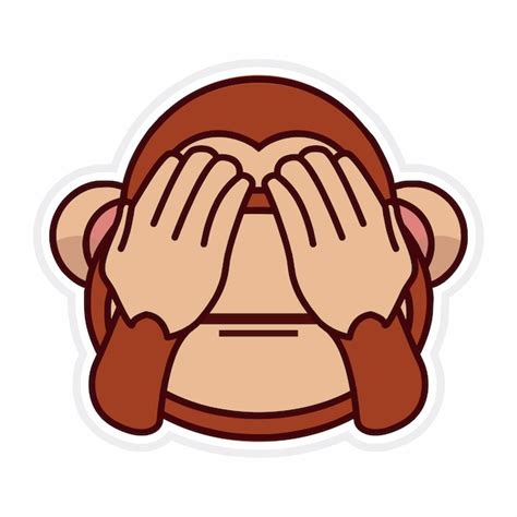 Premium Vector A Monkey With His Eyes Covering His Eyes