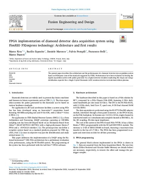 pdf fpga implementation of diamond detector data acquisition system