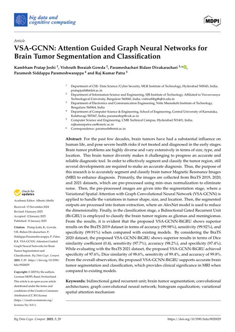 Pdf Vsa Gcnn Attention Guided Graph Neural Networks For Brain Tumor Segmentation And