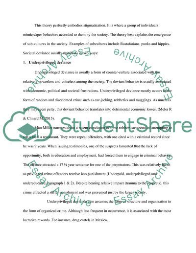 Societal Deviance Essay Example Topics And Well Written Essays 250 Words