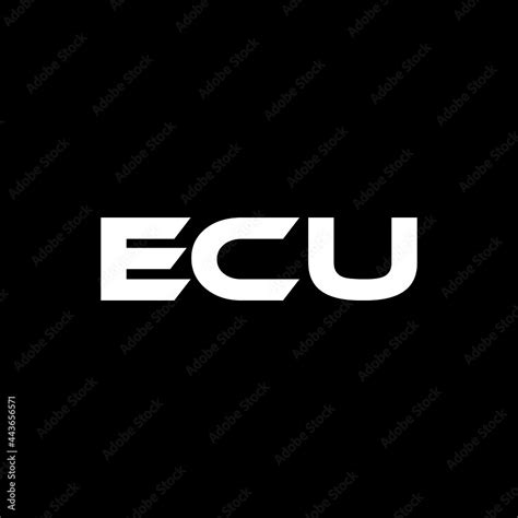 Ecu Letter Logo Design With Black Background In Illustrator Vector Logo Modern Alphabet Font