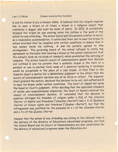 Charter Analysis Kirpan Case Studocu