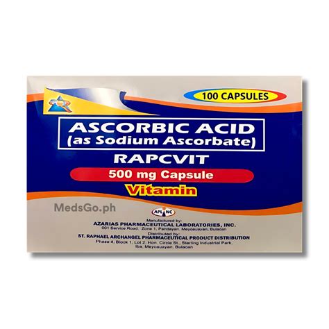 Rapcvit Ascorbic Acid As Sodium Ascorbate 500mg 1 Capsule Price In The Philippines Medsgo