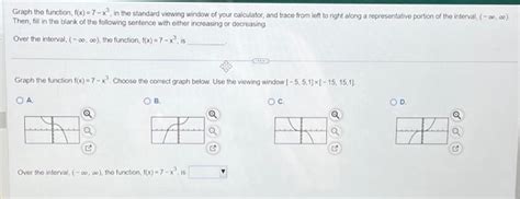 solved graph the function f x 7 x³ in the standard